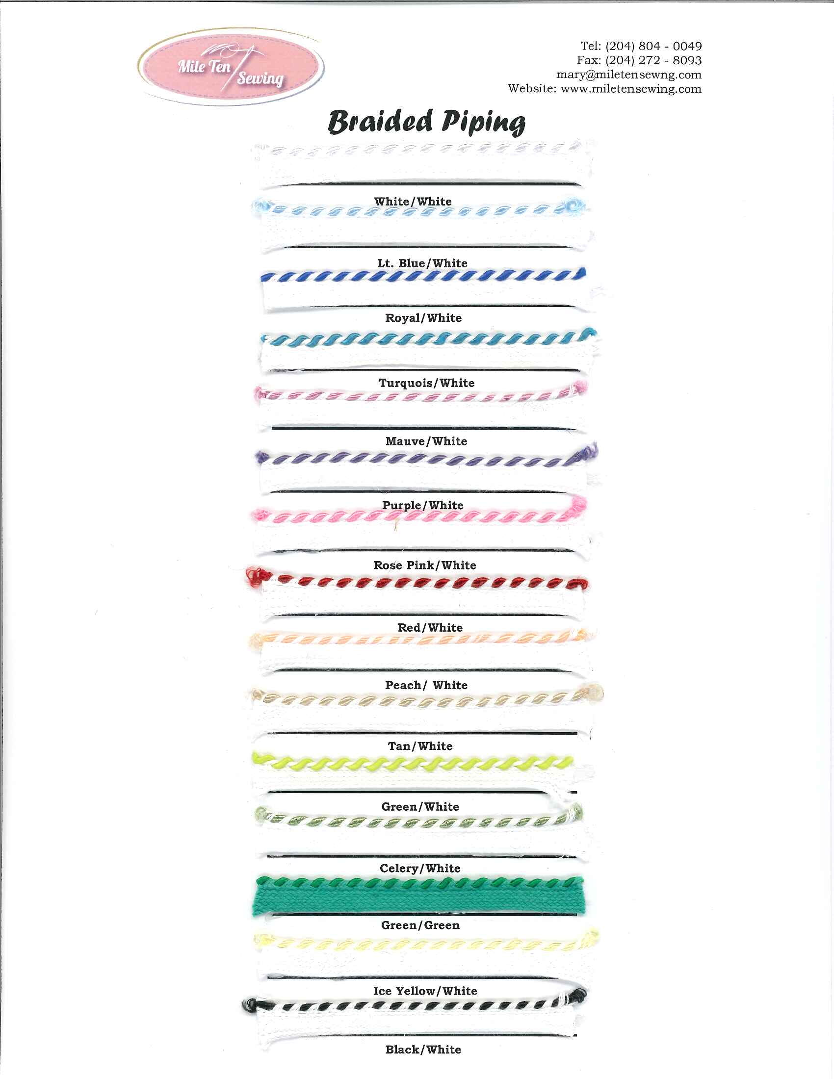 Braided Piping - Mile Ten Sewing